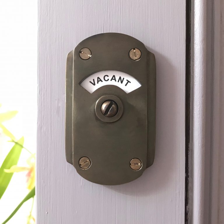 Beehive Antique Brass Vacant Engaged Indicator Door Lock Bolt - Period ...