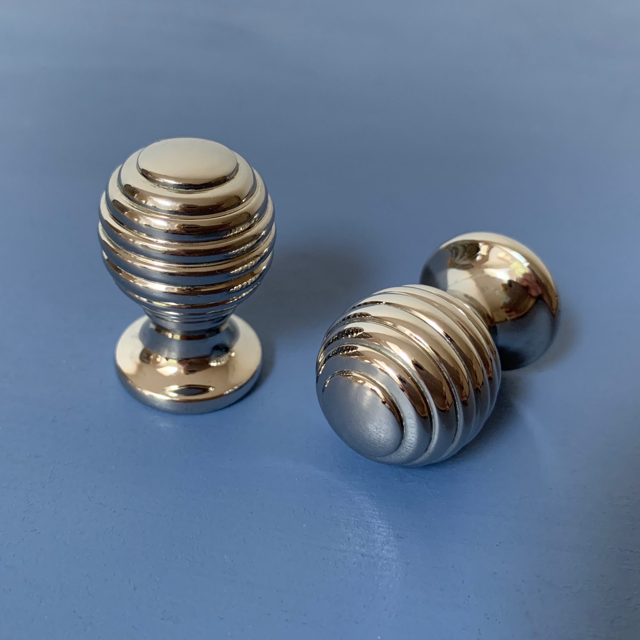 Victorian Nickel Silver Beehive Drawer Cupboard Door Knobs - Period Home Fittings